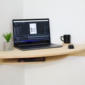 Computer Desk Wall Mount Corner Desk Plywood Floating Table Custom Home ...