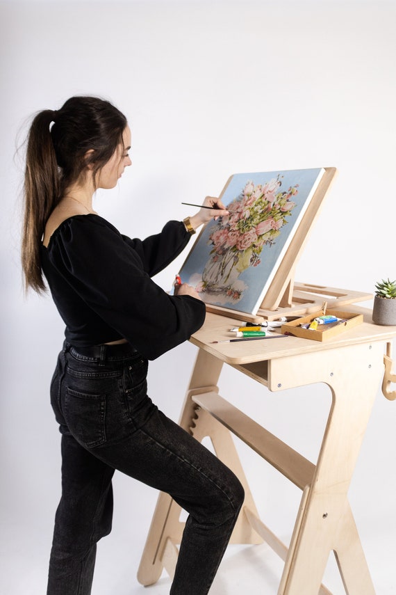Drawing Board Portable Lap Easel Wooden Custom Writing Table Sketching Stand Desktop Painting Tabletop Adjustable Art Board Gift for Artist Etsy UK