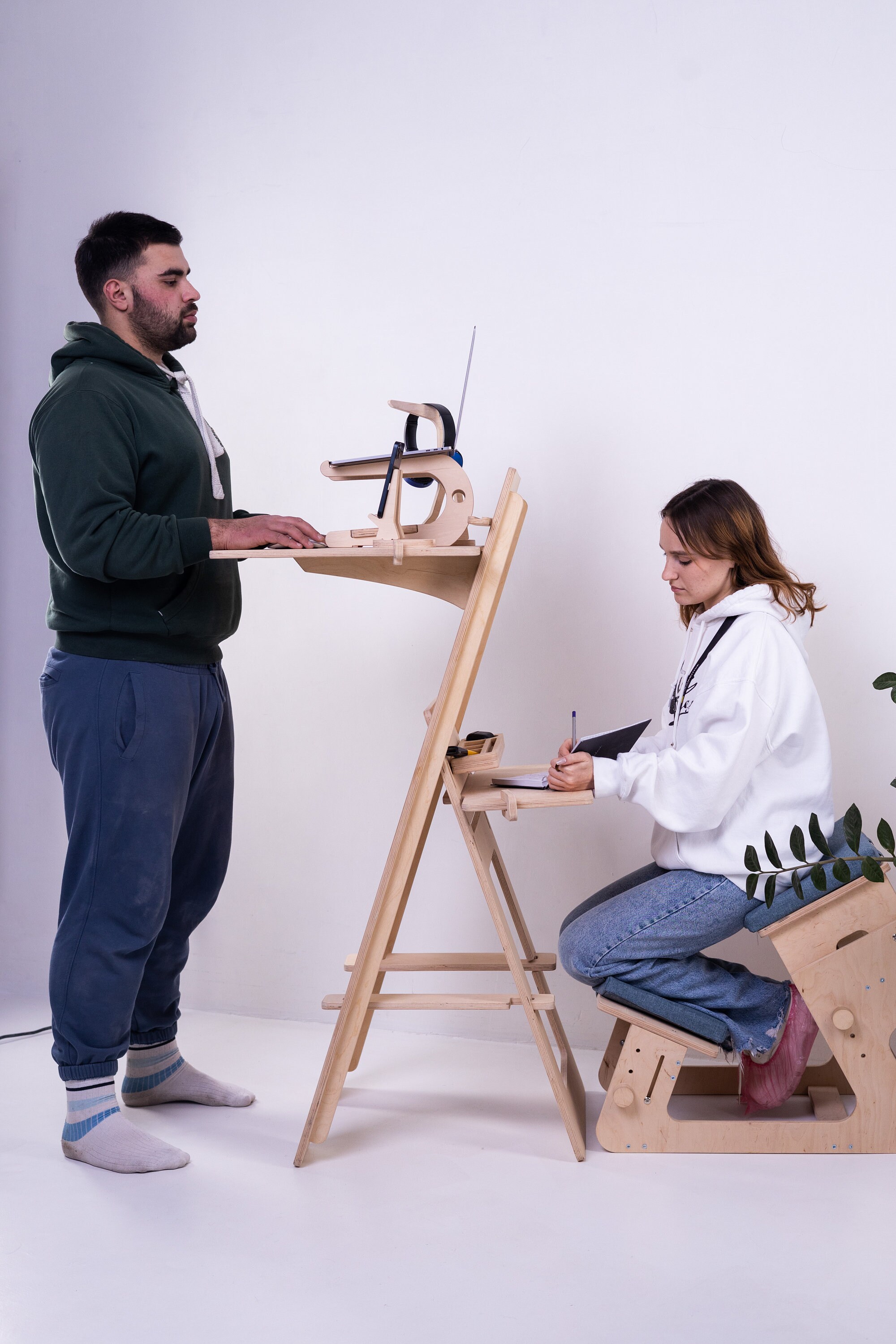 Computer Desk for Two Standing Desk Wooden Modern Desk Home Office ...