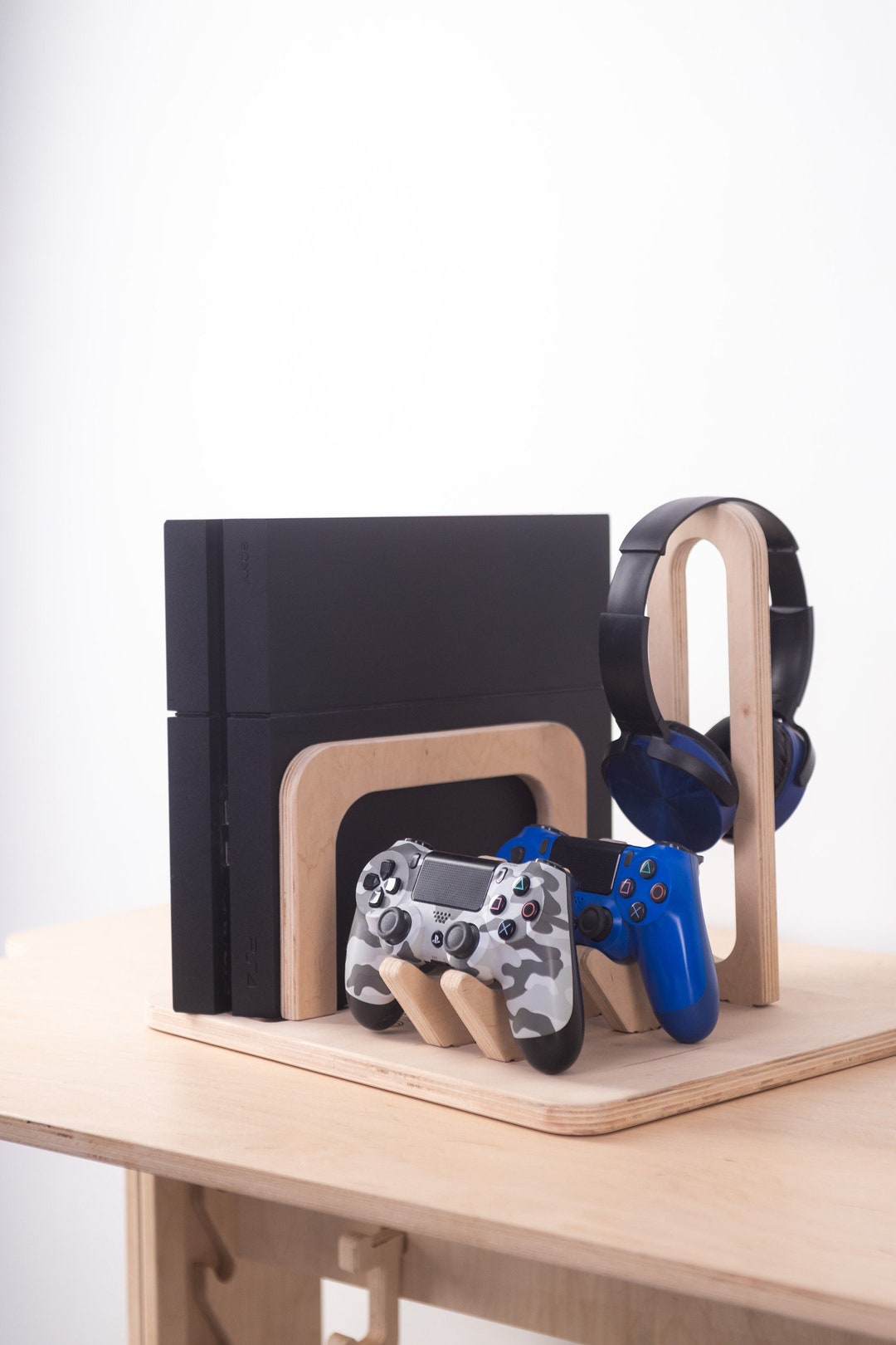 Game Controller Stand Wood Headset Stand Custom Headphone Holder PS4 ...