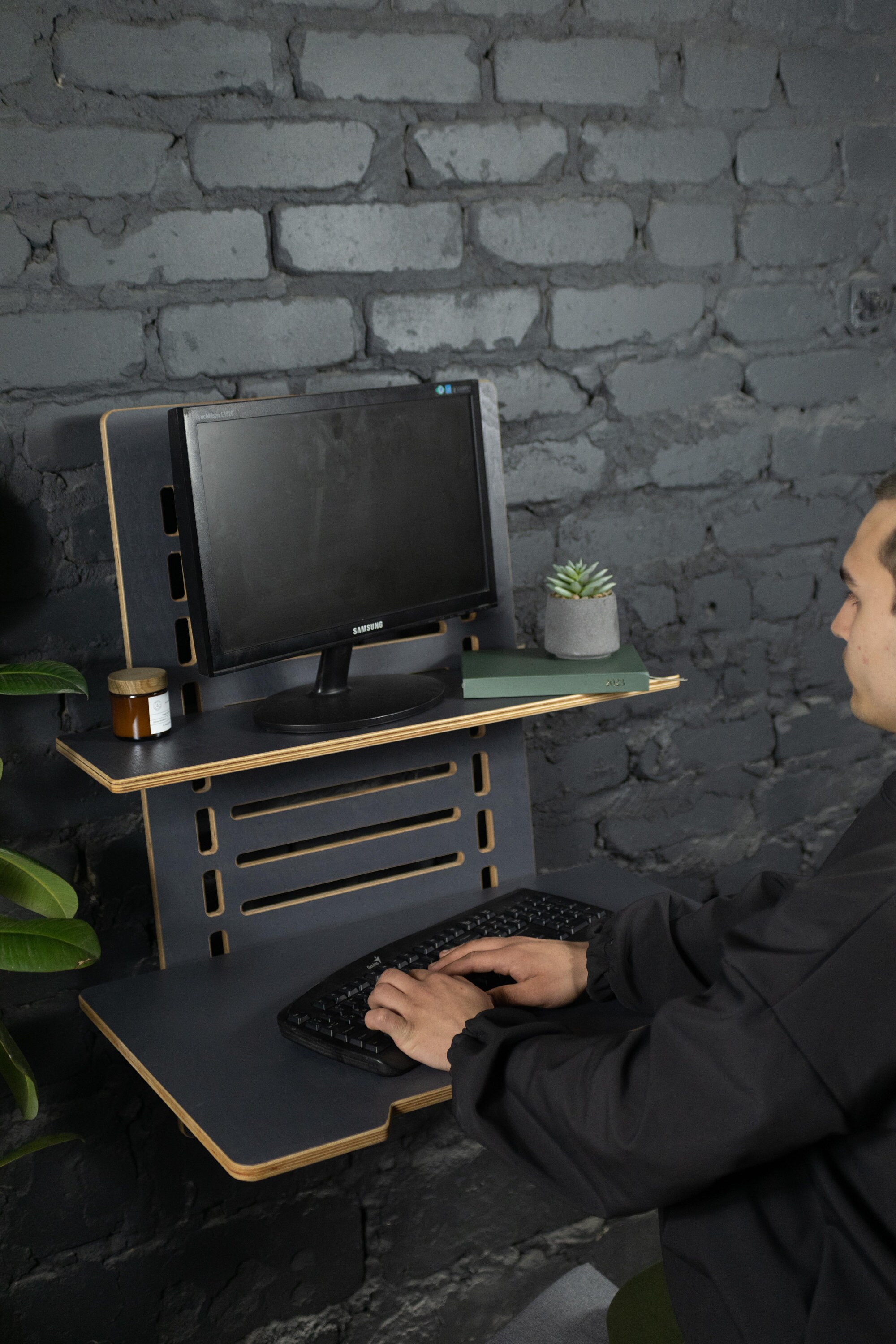 Computer Desk Wall Hanging Wooden Murphy Desk Adjust Custom Floating ...