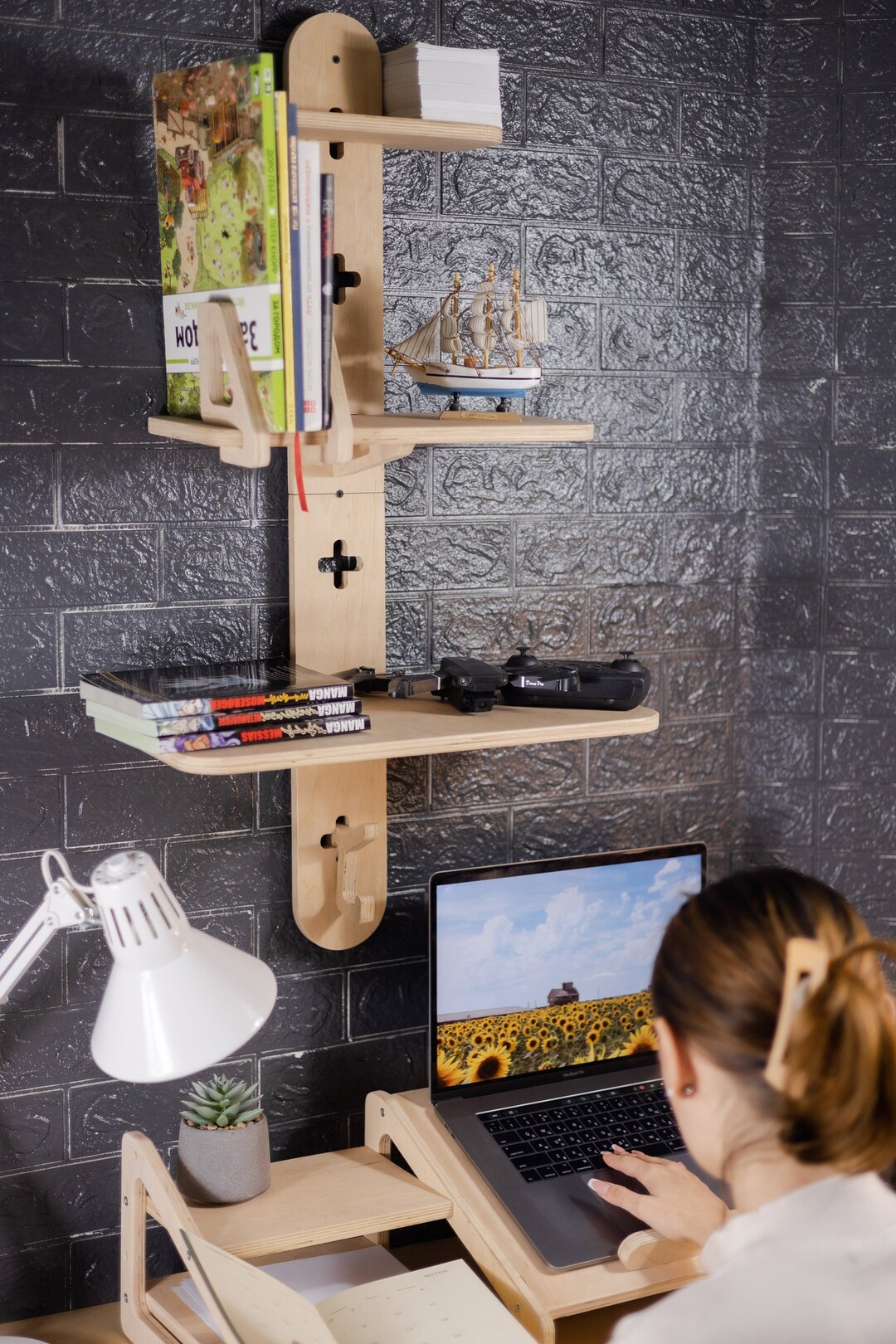 Office Furniture Wall Hanging Shelf Office Organizer Wall - Etsy