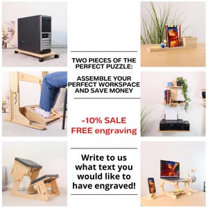 Computer Desk Adjustable Wooden Table Standing Plywood Office Furniture ...