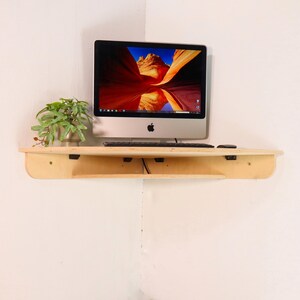 Computer Desk Wall Mount Corner Desk Plywood Floating Table Custom Home ...