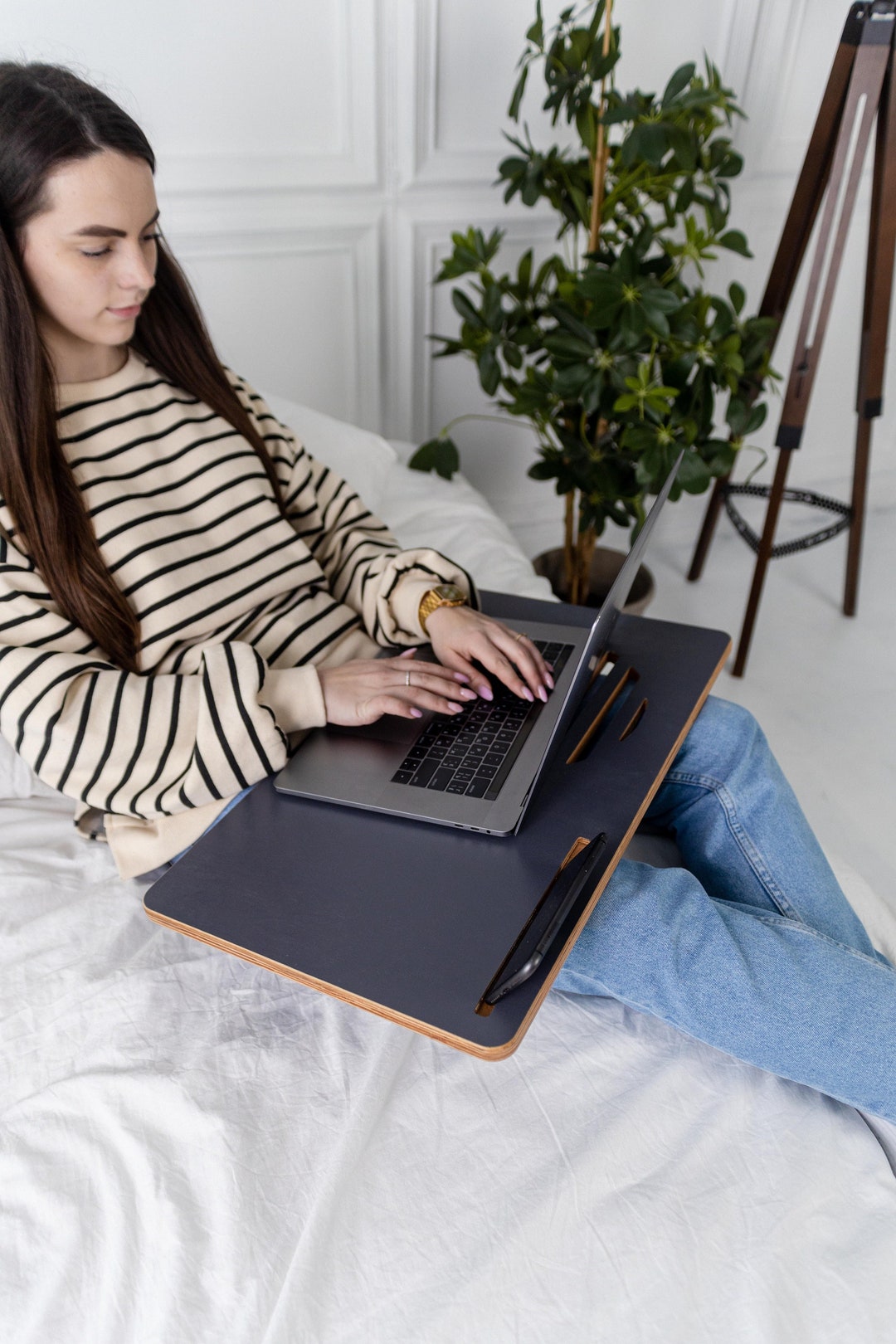 Laptop Stand Lap Desk Custom Black Laptop Table Wooden Personalized ...