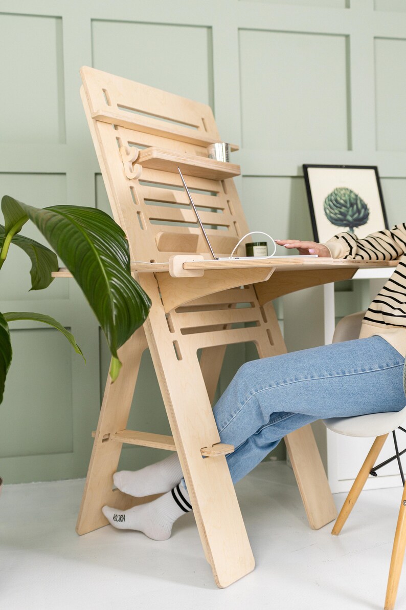 Standing Desk Engraved Wood Laptop Desk Computer Stand - Etsy