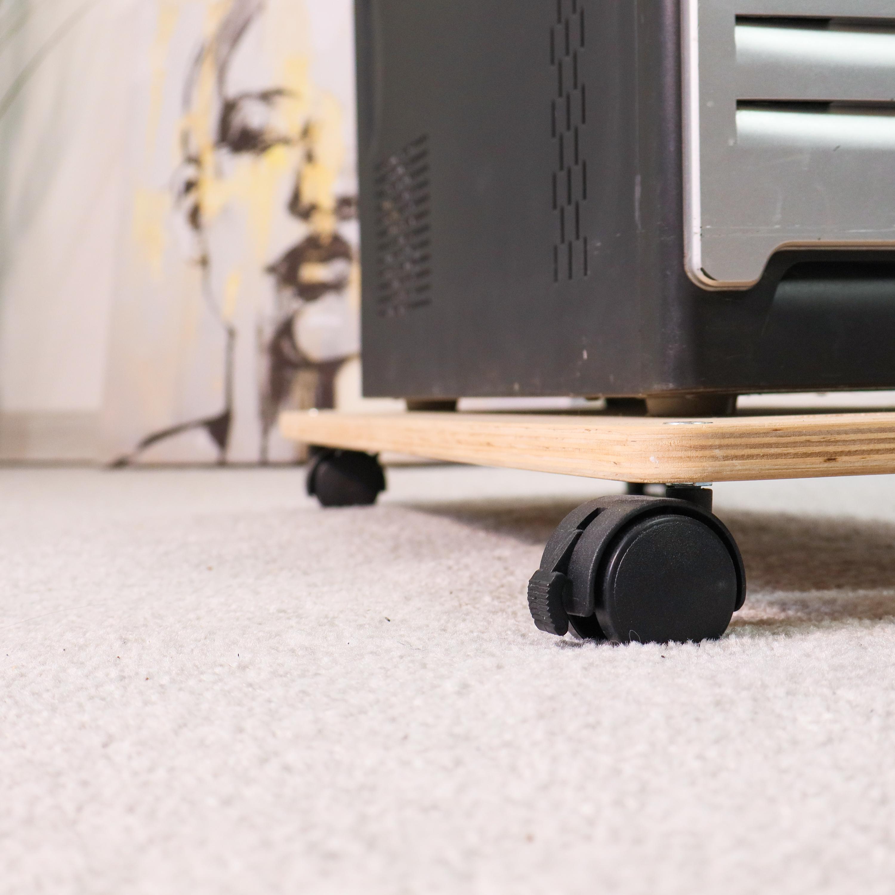 Wooden PC Stand With Wheels: Under Desk Computer Tower Shelf - Etsy
