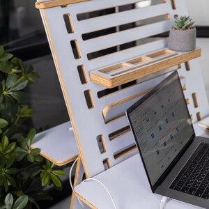 Standing Desk Wood Computer Desk Space Saving Office Furniture Plywood ...
