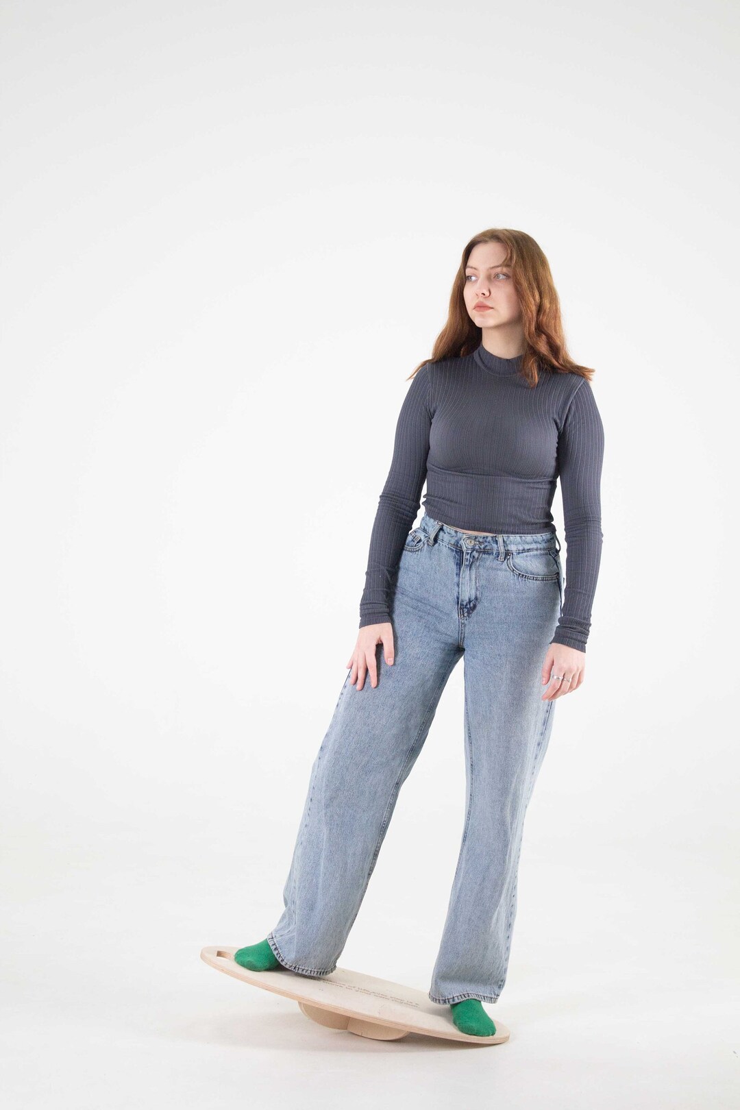 Balance Board Wooden Natural Home Surfer Board Roller Workout Board ...