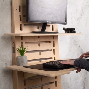 Computer Desk Wall Mount Murphy Desk Plywood Floating Desk Hidden ...
