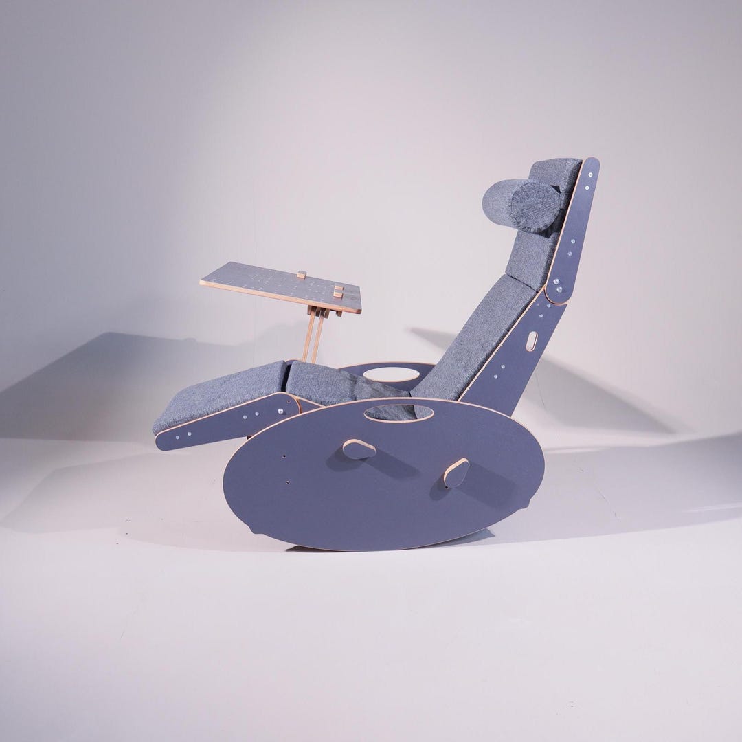 Adjustable Plywood Lounge Chair With Laptop Stand: Ergonomic ...