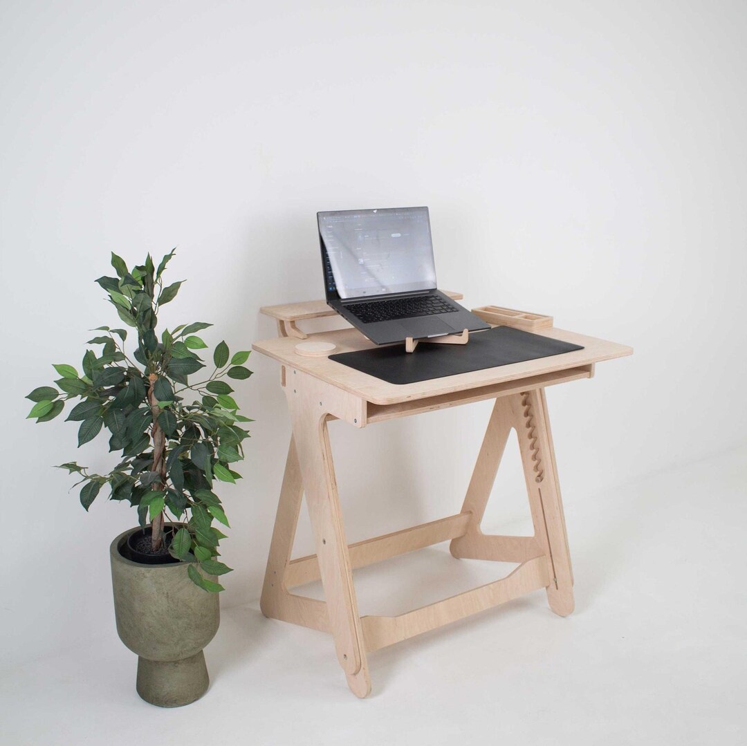 Plywood Furniture Standing Desk Adjustable Portable Custom Computer ...