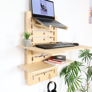 Computer Desk Wall Mount Murphy Desk Plywood Floating Desk Hidden ...