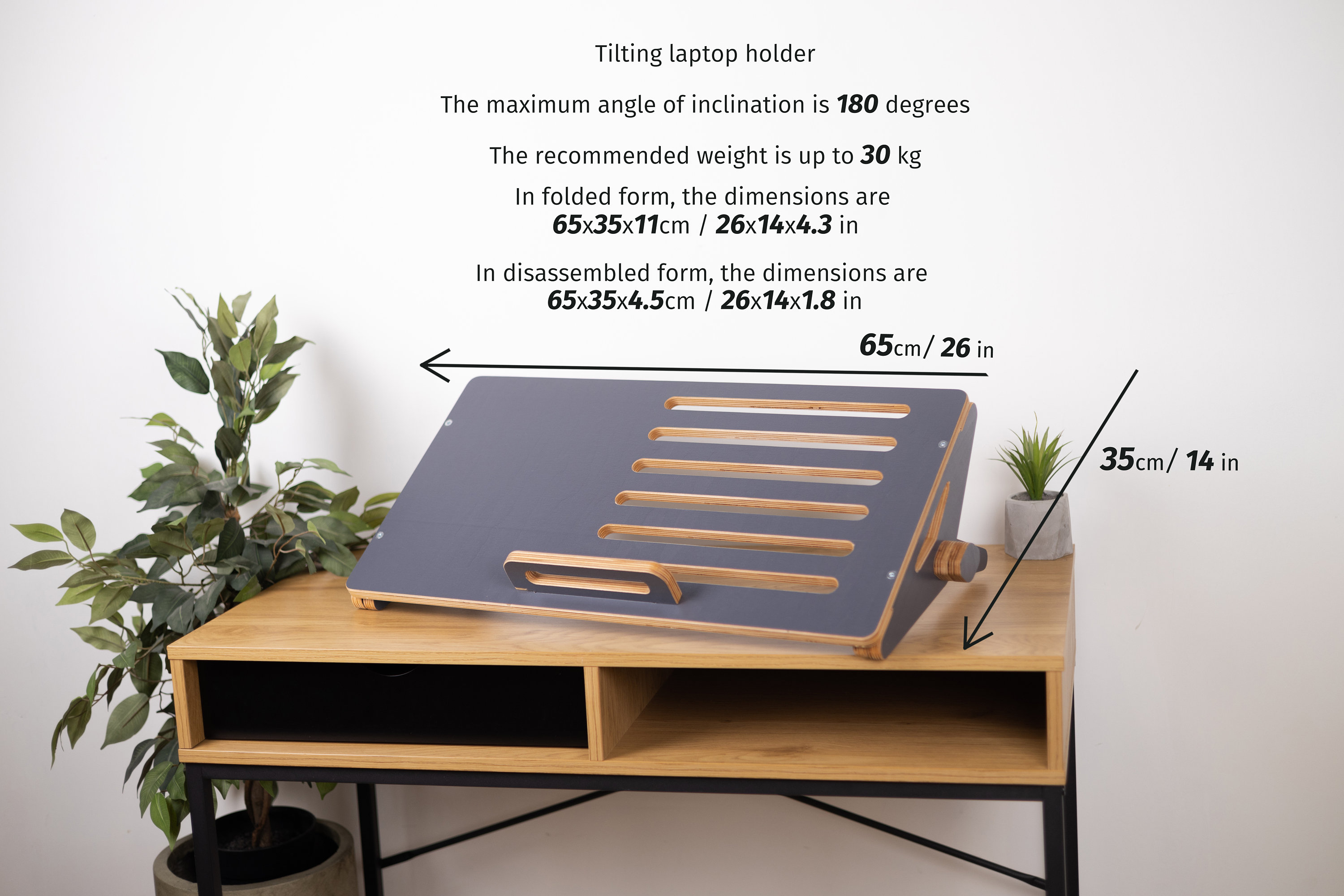 Laptop Stand Wood Lap Desk for Bed Lapboard MacBook Stand Portable Lap ...