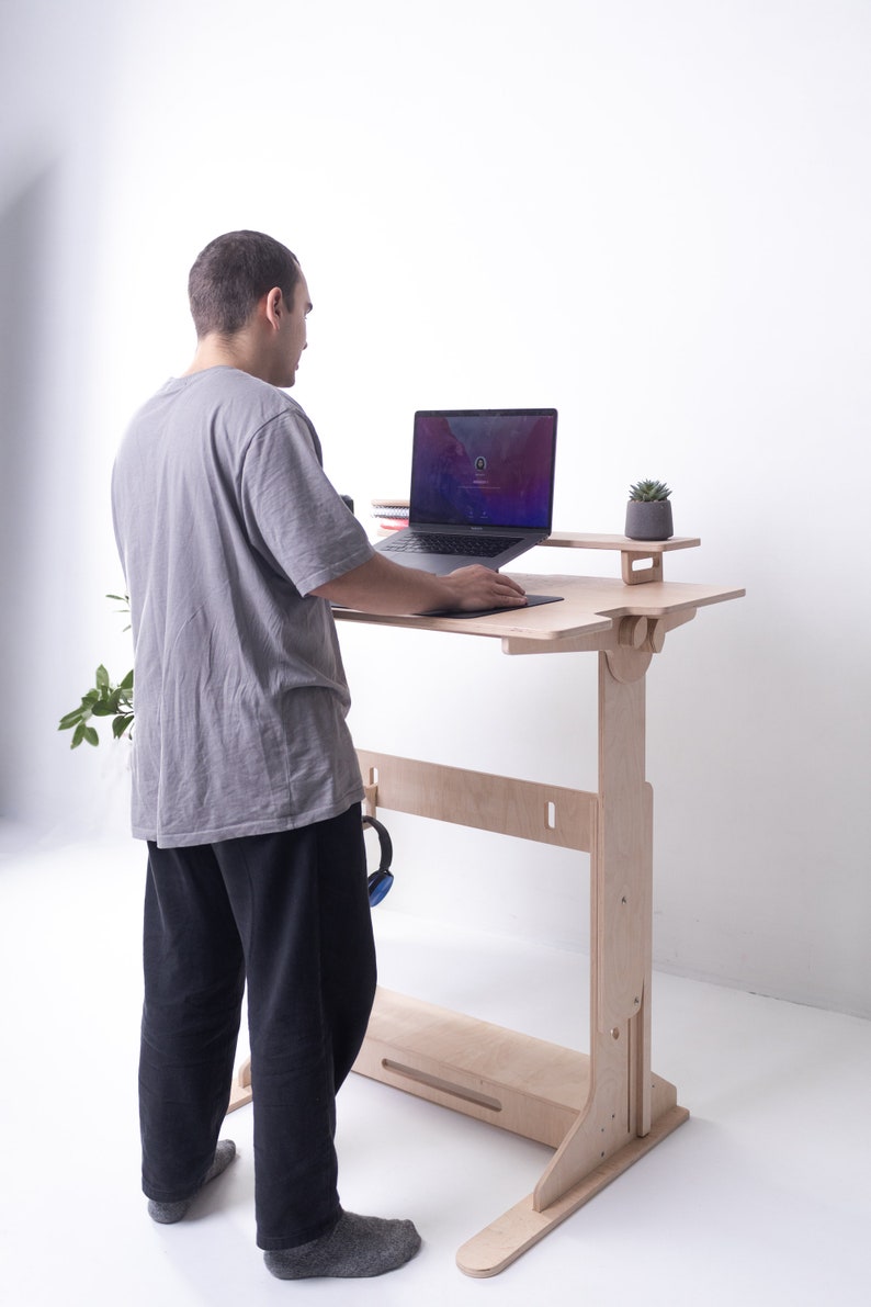 Computer Desk Plywood Adjustable Standing Desk Office Furniture Fold ...