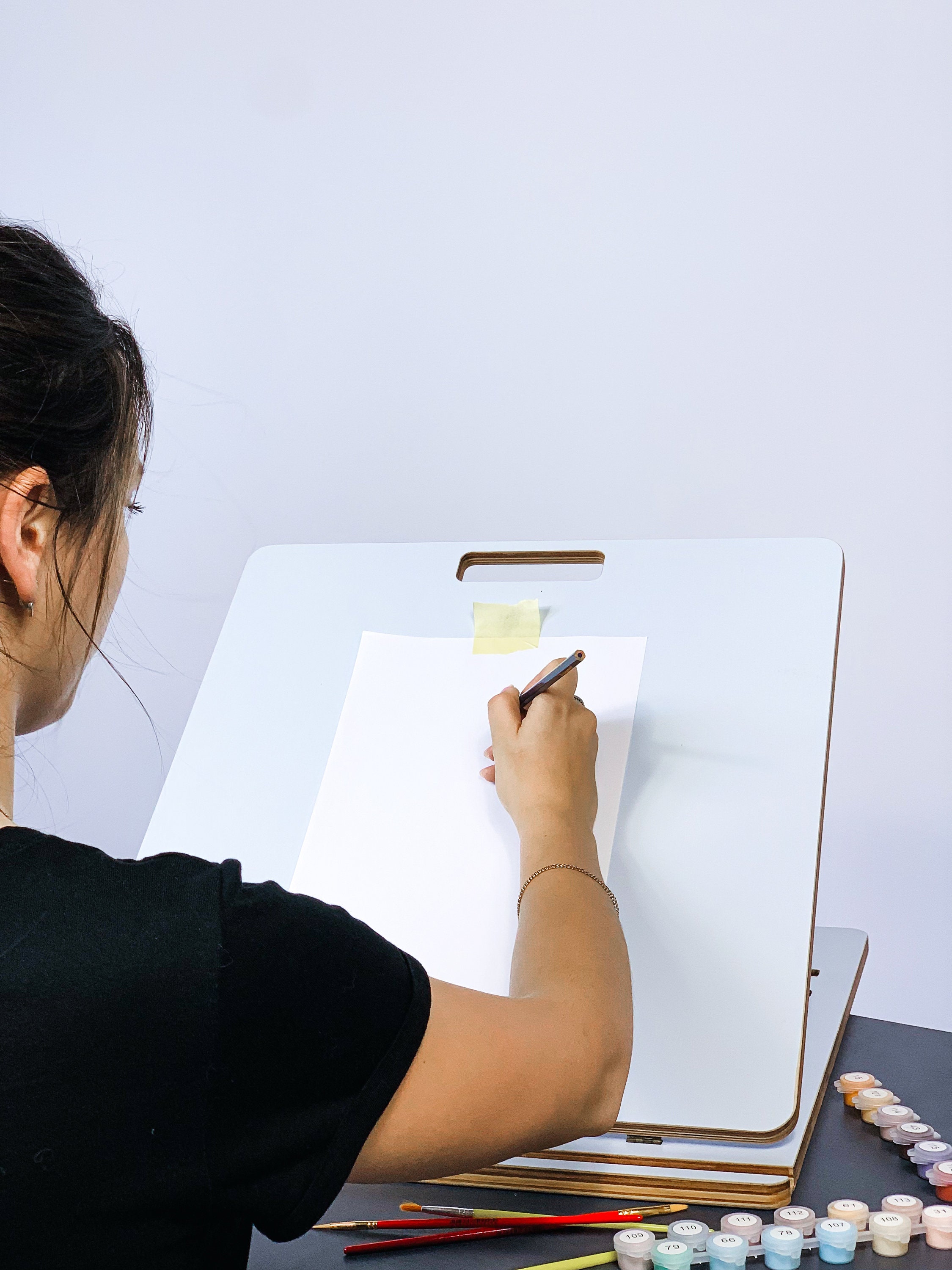 Drawing Board Adjustable Mini Art Desk Wooden Easel Portable Painting ...