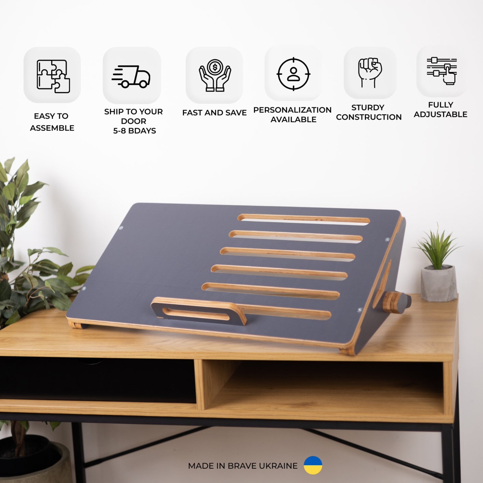 Drawing Board Black Wooden Easel Painting Stand Lap Stand Personalized ...