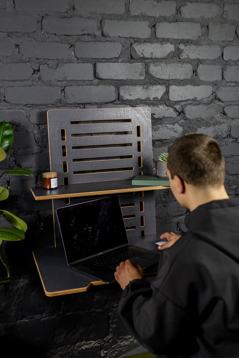 Computer Desk Wall Hanging Wooden Murphy Desk Adjust Custom Floating ...