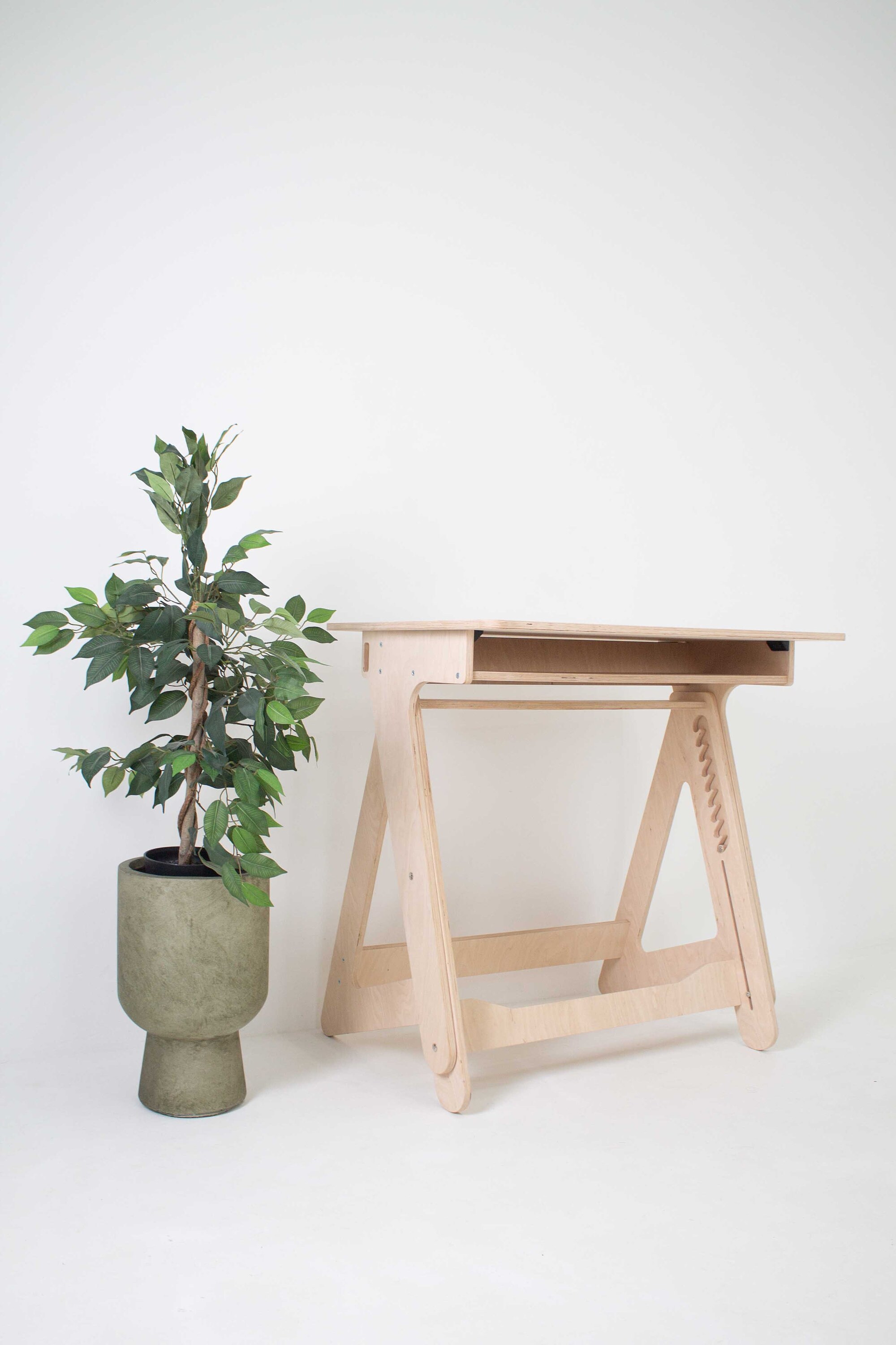 Computer Desk Wooden Standing Desk Home Office Furniture Modern Stand ...