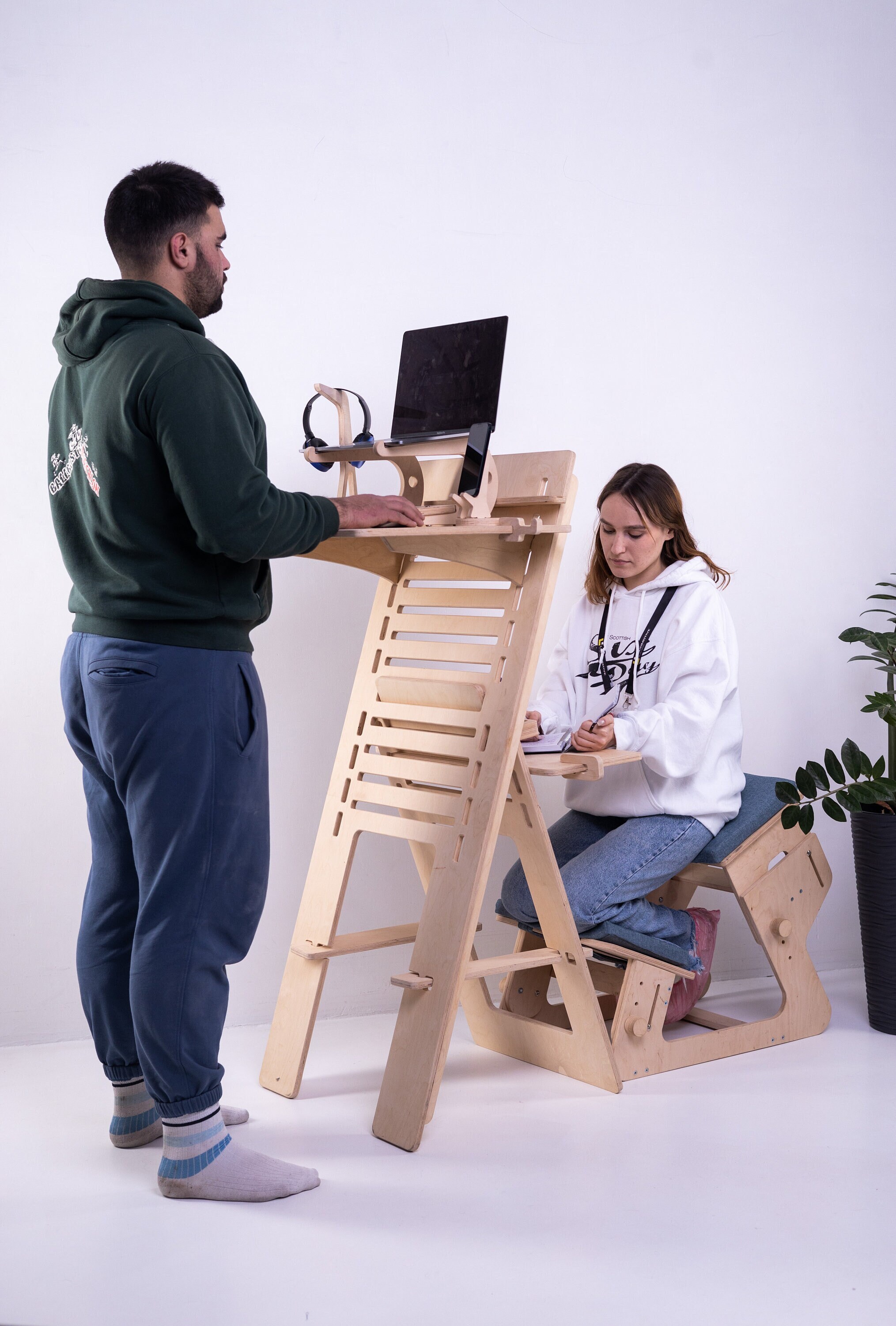 Computer Desk for Two Standing Desk Wooden Modern Desk Home Office ...