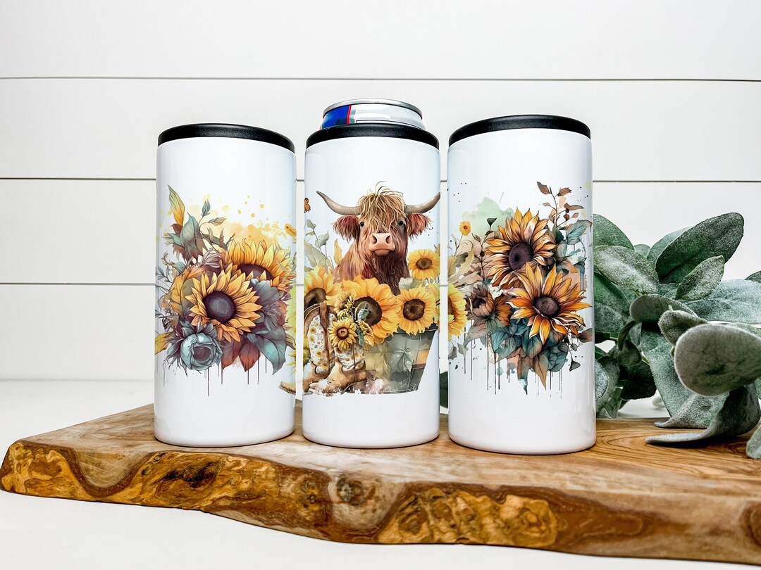 Highland Cow 4 in 1 Can Cooler, Fits All - Stainless Steel Can Cooler ...