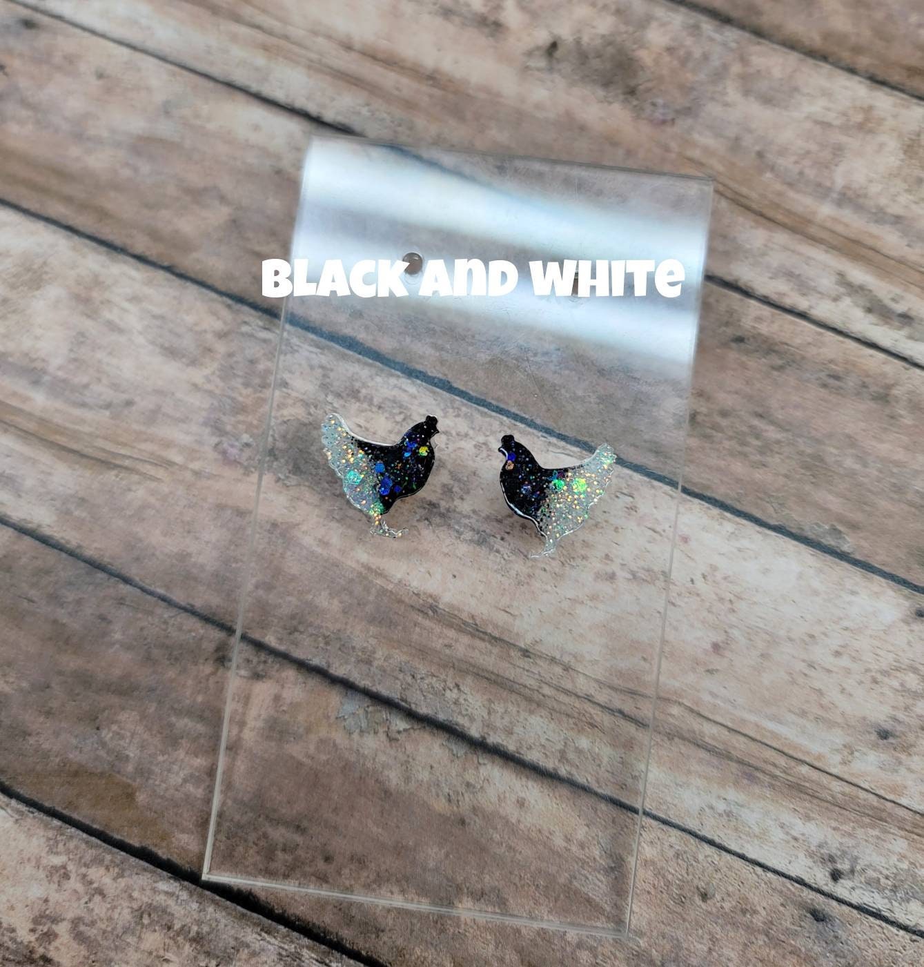 Glitter Chicken Stud Earrings, Chicken Earrings, Chicken Post Earrings ...