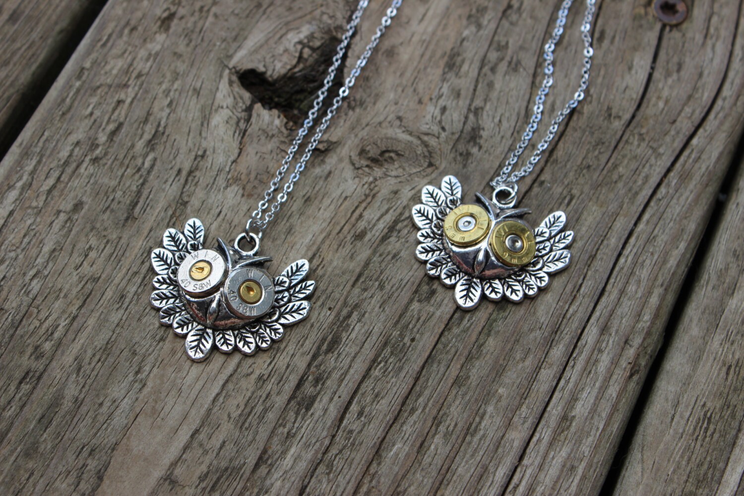 Handmade Owl Bullet Necklace in Silver OR Antique Brass, Owl Necklace ...