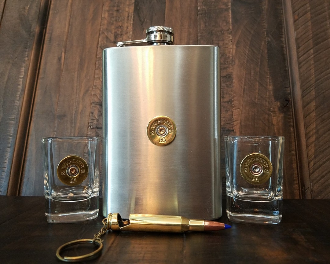 Bullet Flask Gift Set 12GA Winchester Remington Bullet Shot - Etsy
