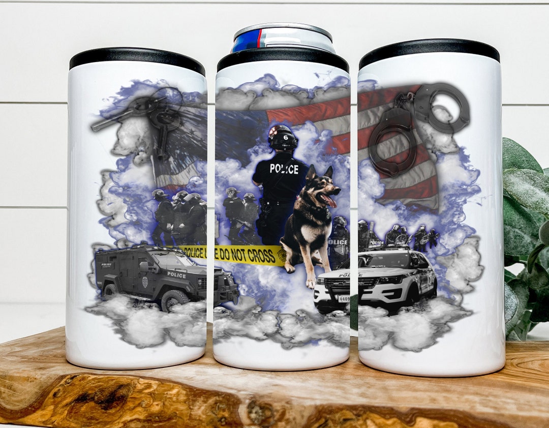 Police 4 in 1 Can Cooler, Fits All - Stainless Steel Can Cooler for ...