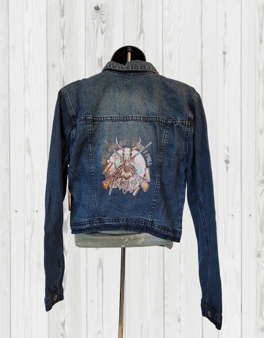 Custom Repurposed Jean Jacket, One-of-a-kind Jean Jacket, Custom Denim ...