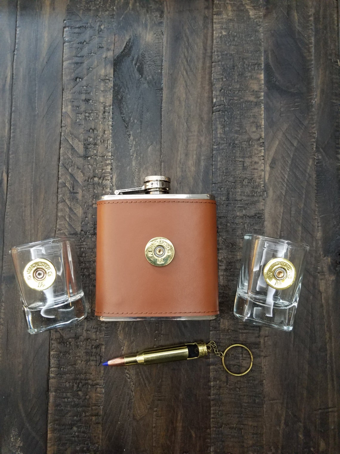 Bullet Flask Gift Set 12GA Winchester Remington Bullet Shot | Etsy