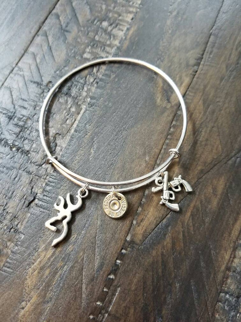 Handmade Charm Bullet Bangle Bullet Bracelet in Silver With - Etsy