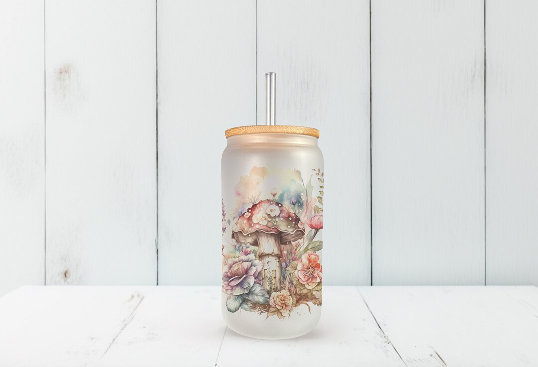 Cottagecore Iced Coffee Cup Glass Can, Cottage Core Coffee Cup ...