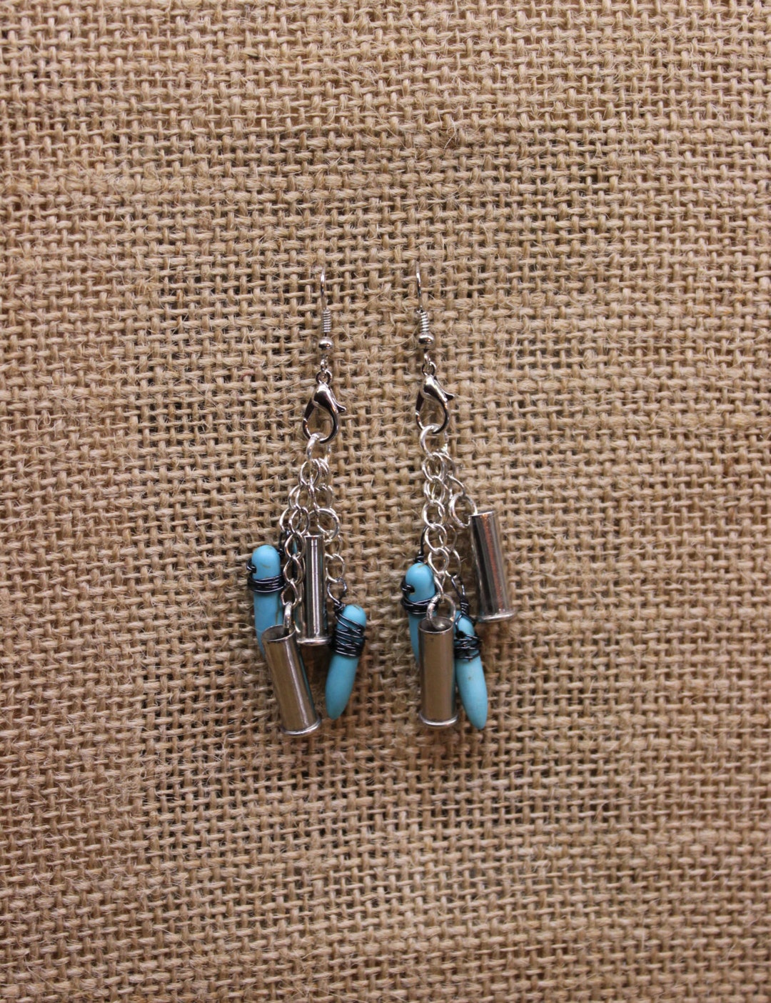 CLOSEOUT Handmade Silver/nickel Bullet Earrings With Wire-wrapped ...