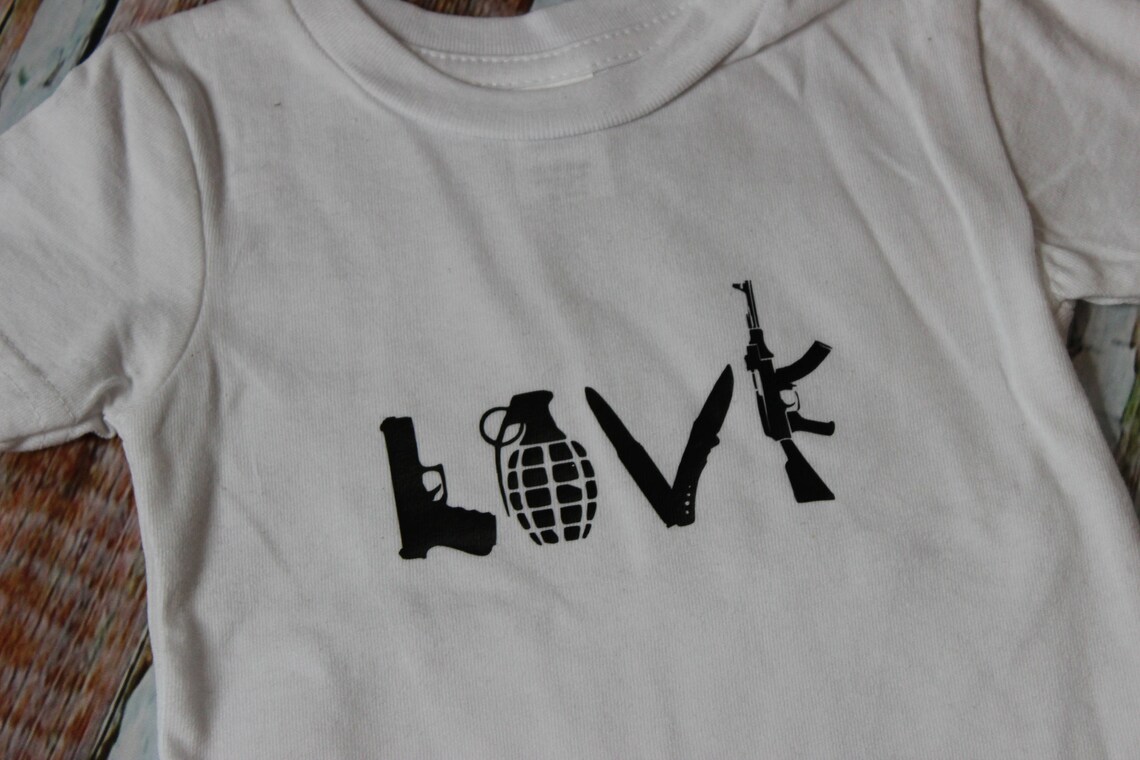 LOVE Guns Military Toddler Tee Kid's Tee T-Shirt Guns | Etsy