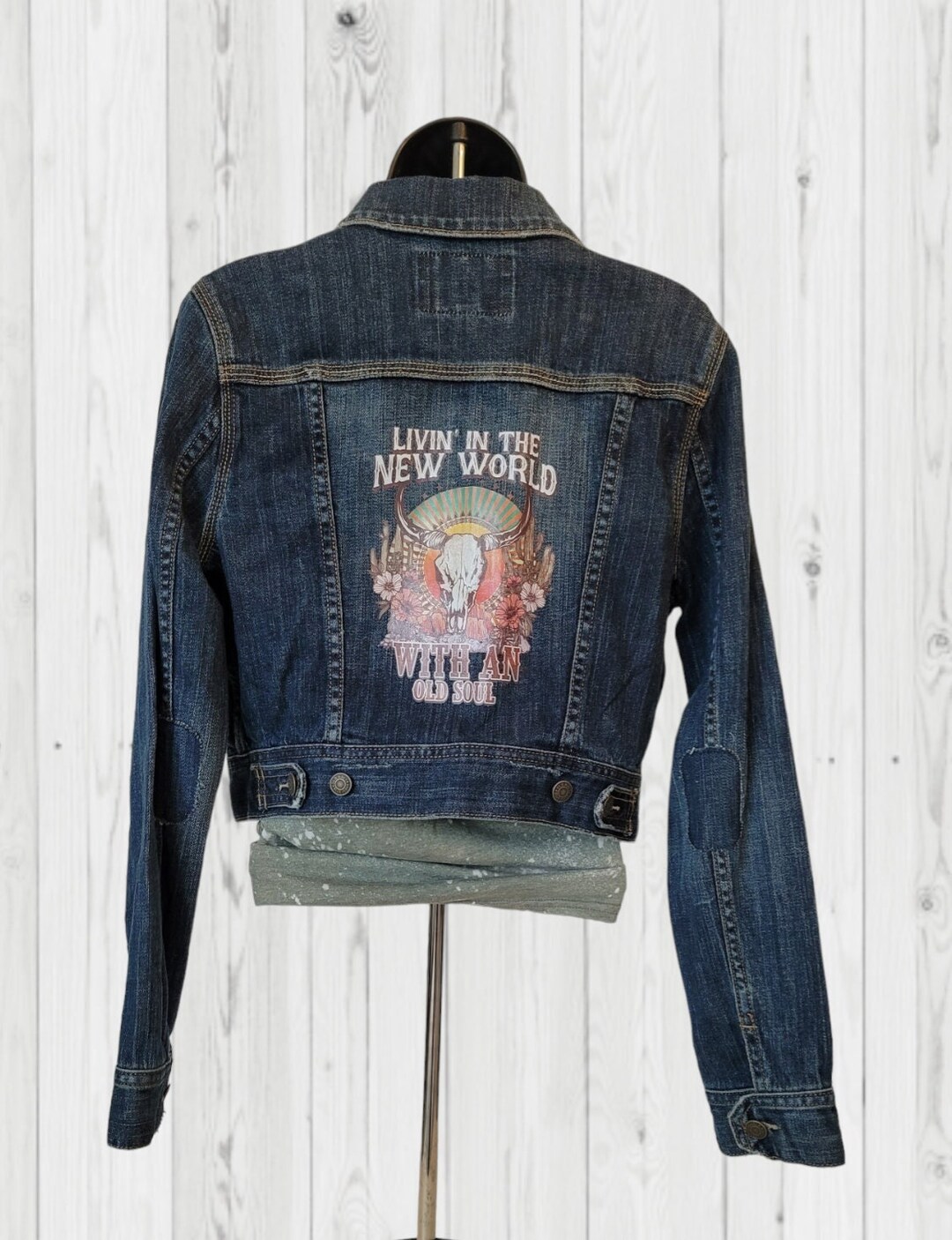 Custom Repurposed Jean Jacket, One-of-a-kind Jean Jacket, Custom Denim ...