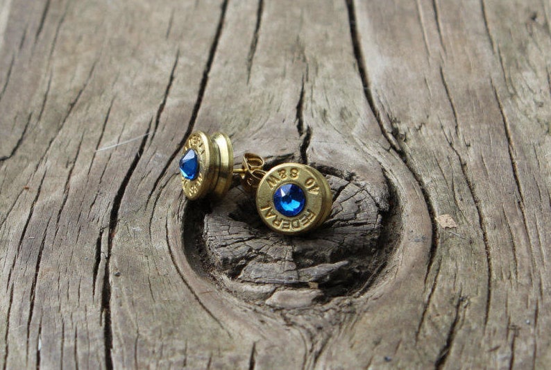 Handmade Bullet Post Earrings, Bullet Stud Earrings, Bullet Earrings ...