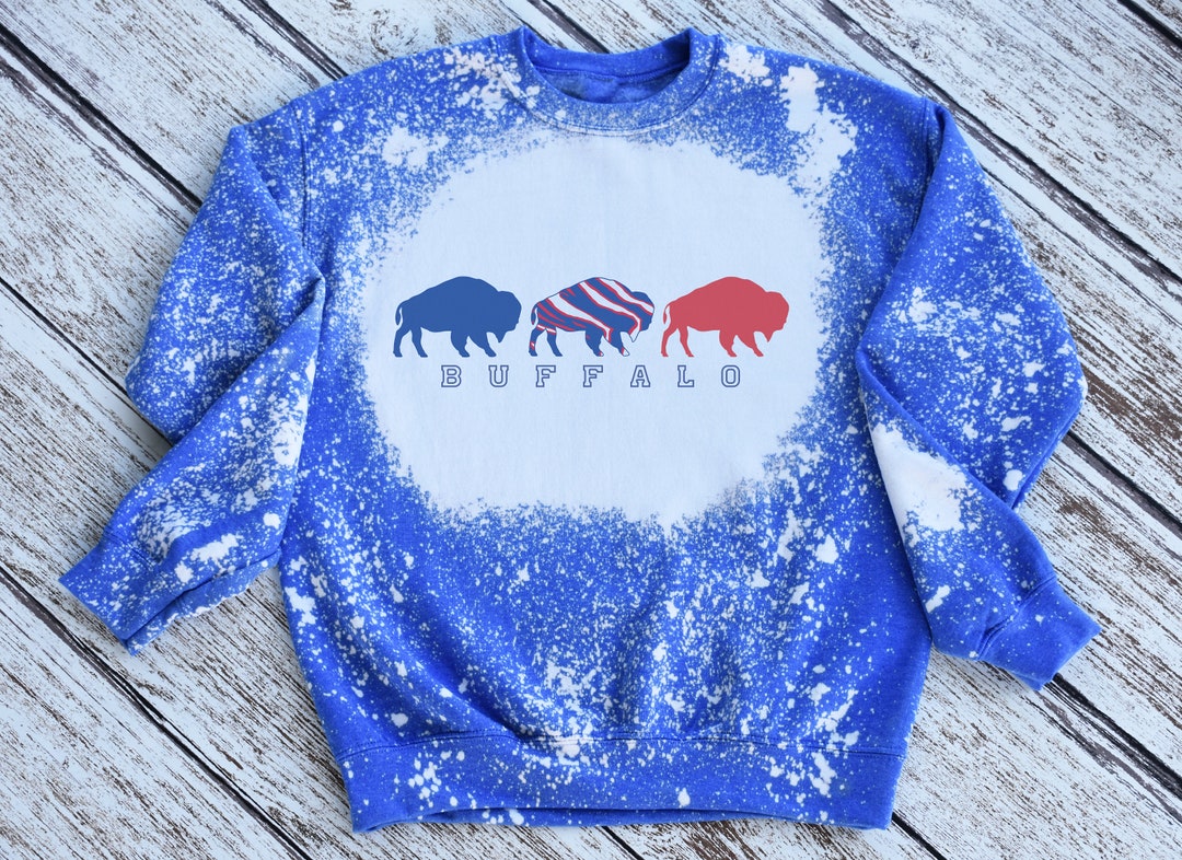 Buffalo Sweatshirt, Buffalo Bleached Crewneck Sweatshirt - Etsy