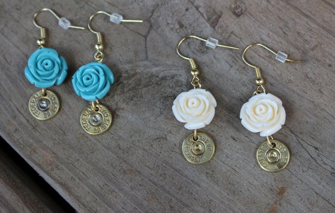 CLEARANCE Handmade Bullets and Roses Earrings for the Country Hunting ...