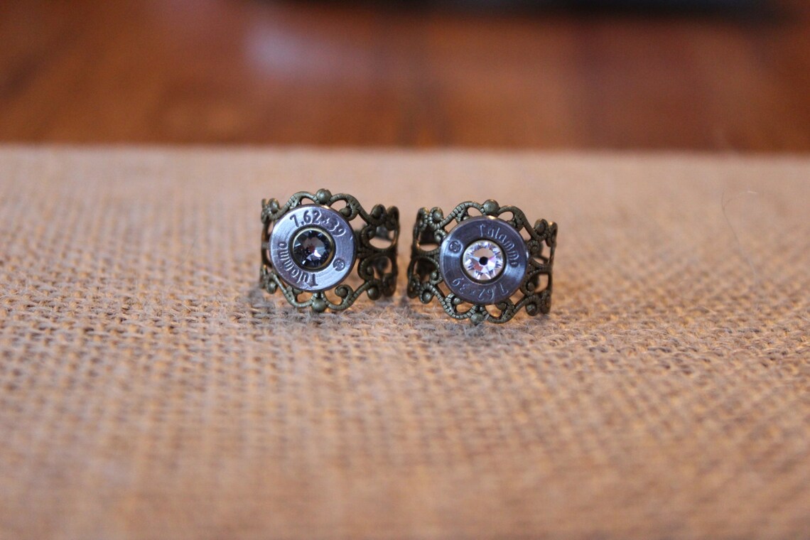 Handmade Filigree AK47 7.62x39 Bullet Rings Adjustable With or - Etsy