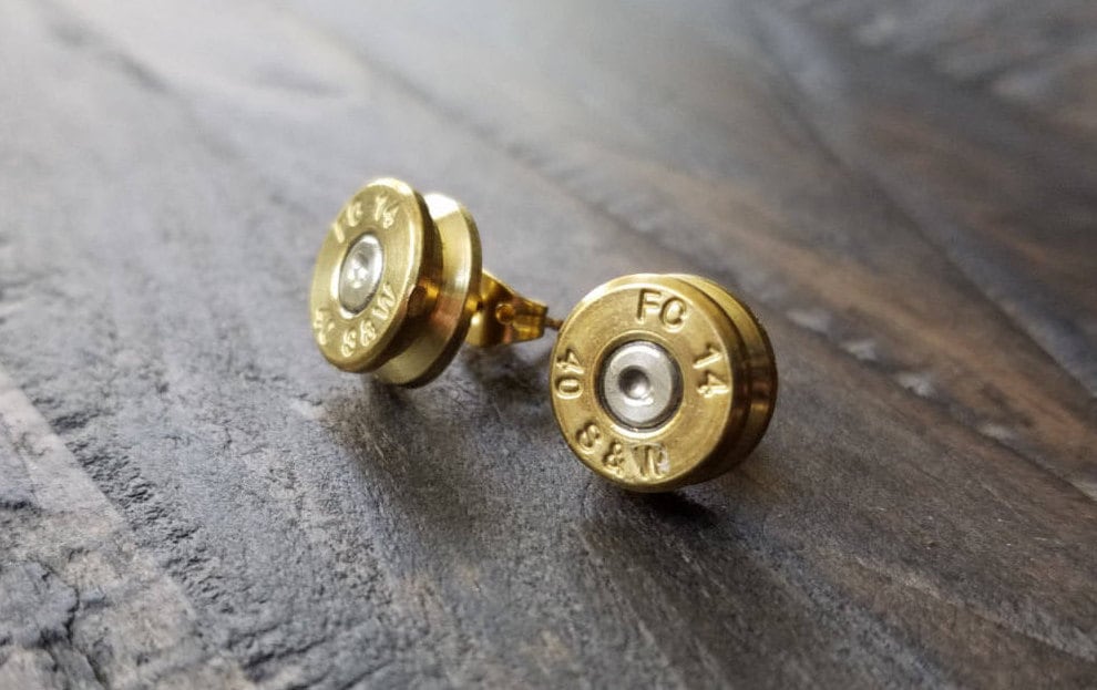 Handmade Bullet Post Earrings, Bullet Stud Earrings, Bullet Earrings ...
