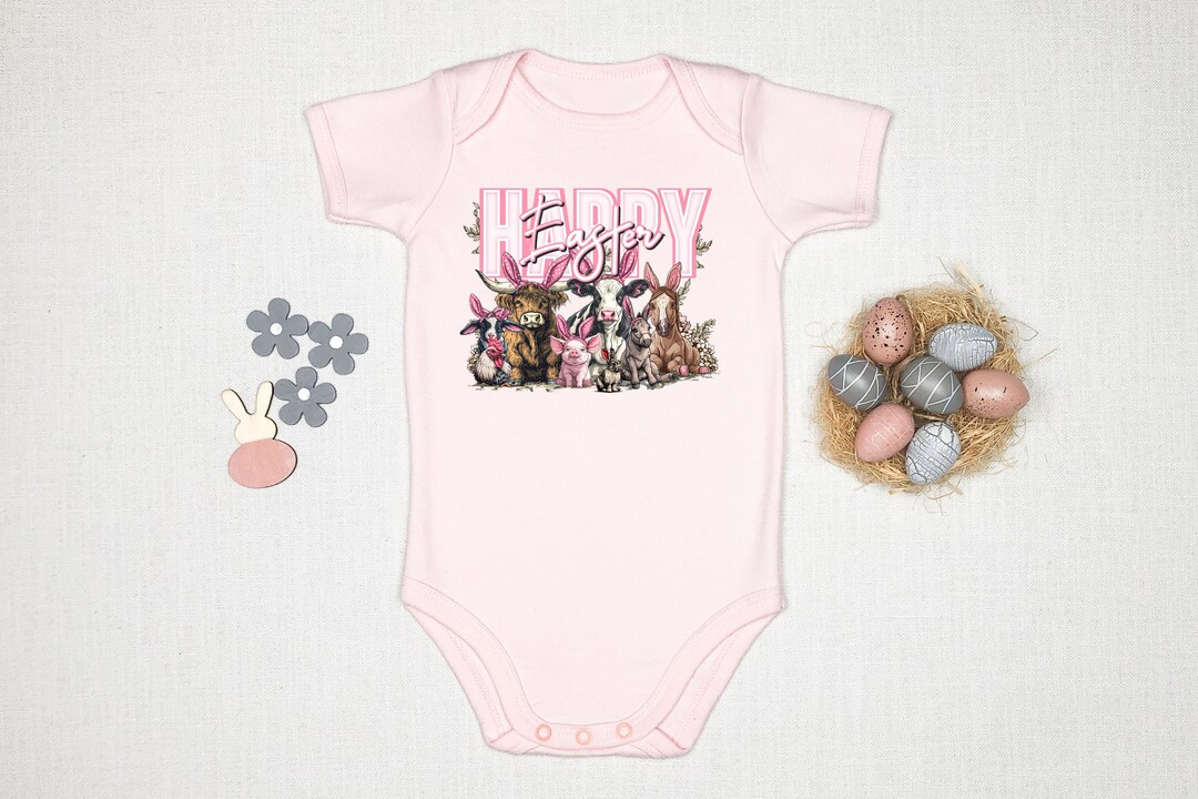Happy Easter Baby Bodysuit, Happy Easter Baby Creeper, Country Baby ...