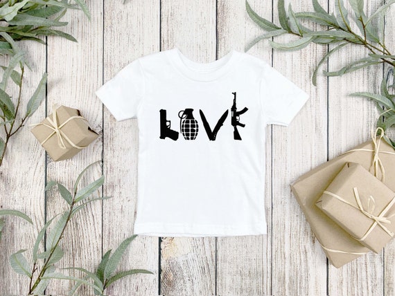 LOVE Guns Military Toddler Tee Kid's Tee T-shirt Guns - Etsy
