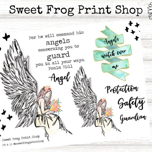Angels Watch Over Me Bible Journaling Instant Download - Etsy