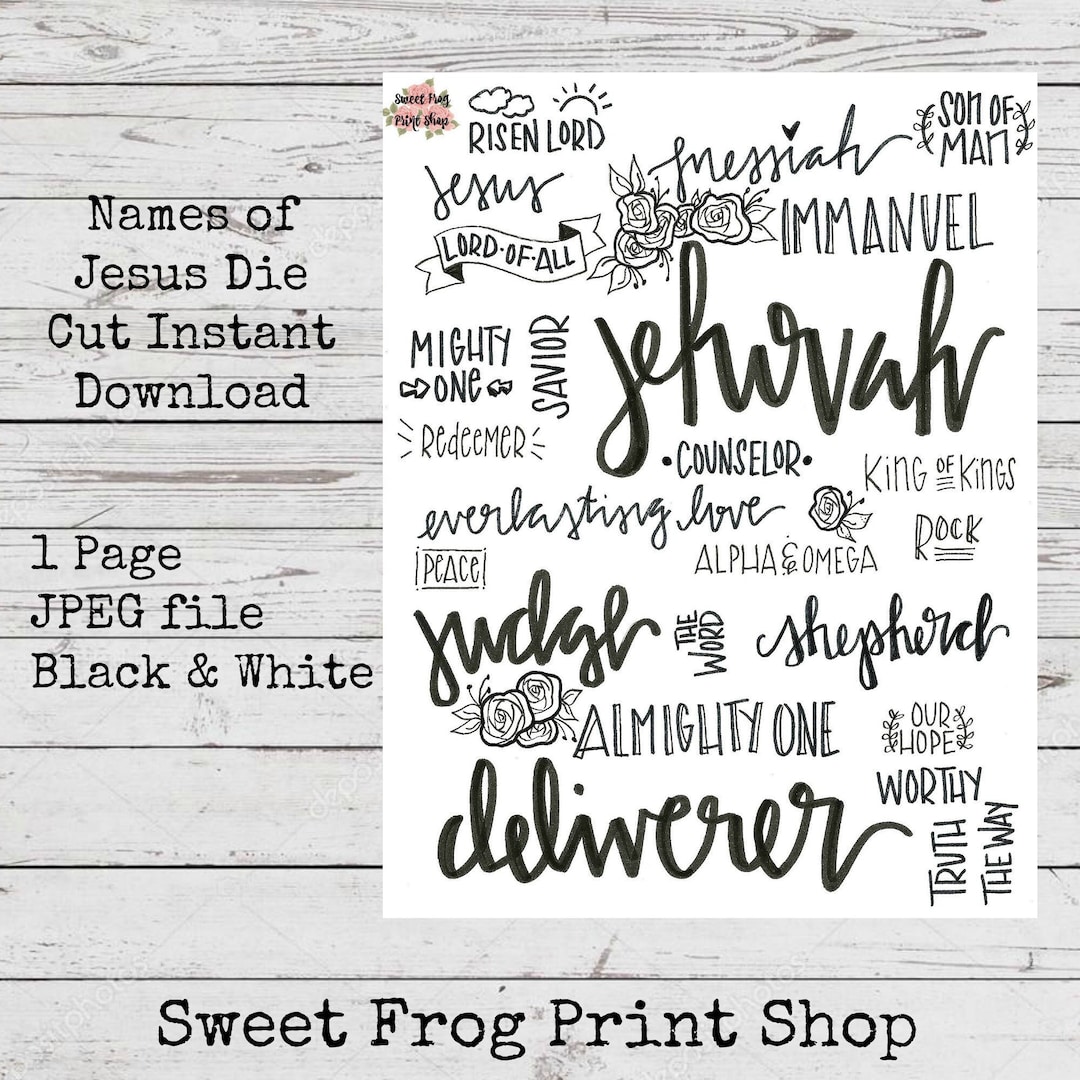 SALE- Names of Jesus Stickers Download- Journaling, Bible Journaling ...