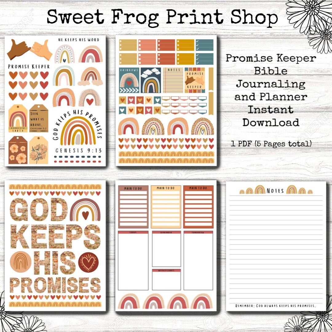 Promise Keeper Bible Journaling and Planner Instant Download - Etsy