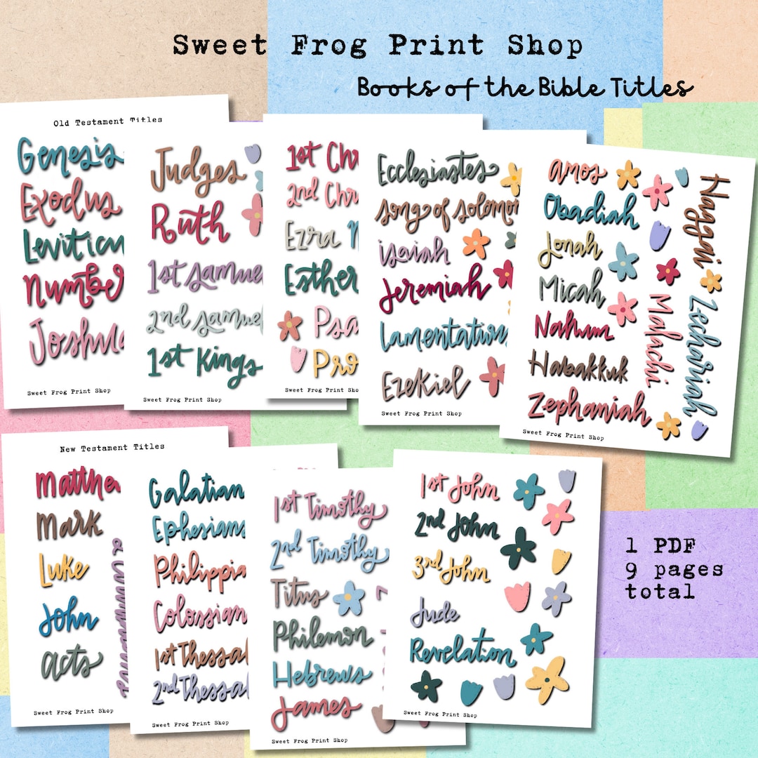 Books of the Bible Titles-handwritten Calligraphy - Etsy