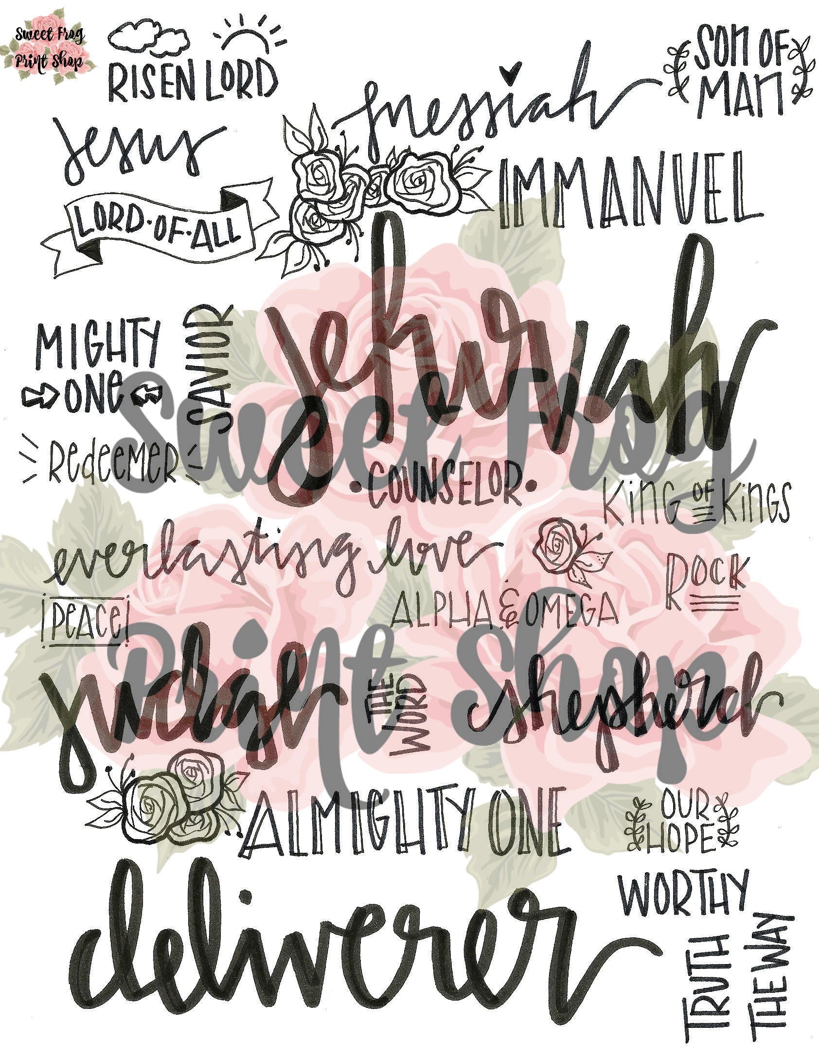 SALE Names of Jesus Stickers Download Journaling Bible - Etsy