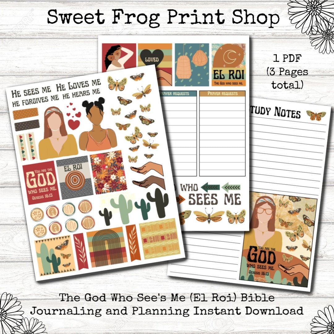 The God Who See's Me (el Roi) Bible Journaling and Planning Instant ...