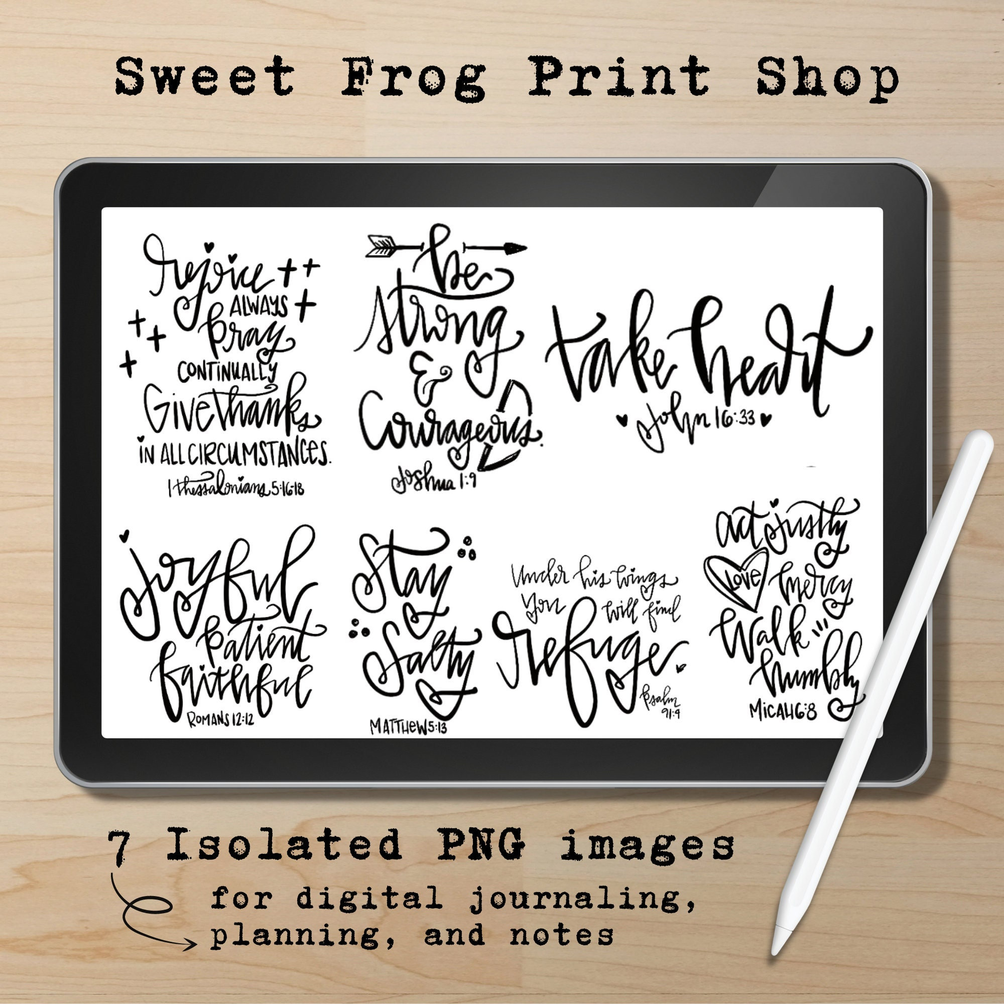 Bible Verse PNG Lettering Art Files for Digital Journaling | Etsy